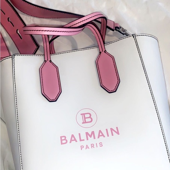 Balmain | Bags | Balmain Pink And White Tote Crossbody Purse | Poshmark